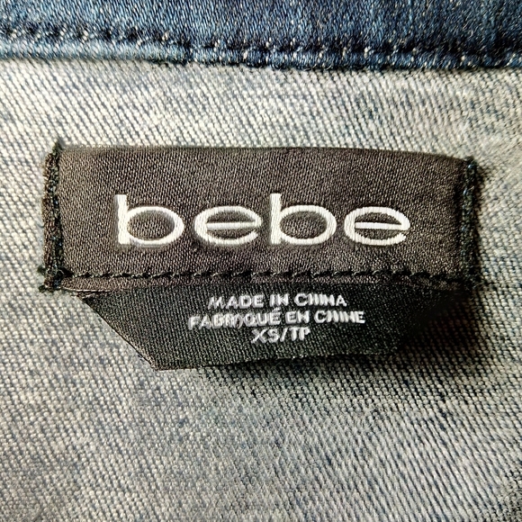 bebe | Jackets & Coats | Bebe Denim Band Jacket | Poshmark